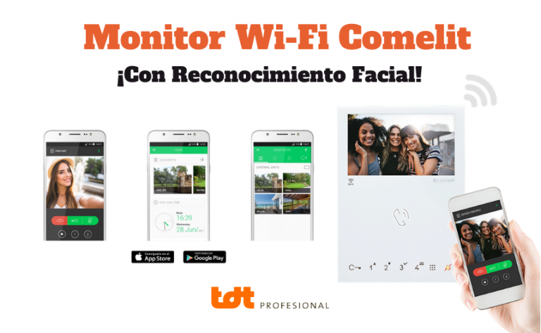 Monitor 6741W WiFi Comelit con ¡reconocimiento facial! - TDTprofesional