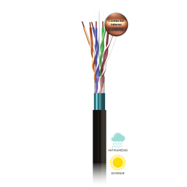 FTP cable CAT6 Cu HDPE exterior in black color in 305m coil