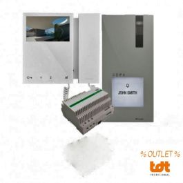2-wire Video Intercom Kit for 1 home with QUADRA panel and Comelit Mini ...