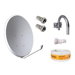80cm Dish Kit + LNB + Cable (20m) + Support + Connectors