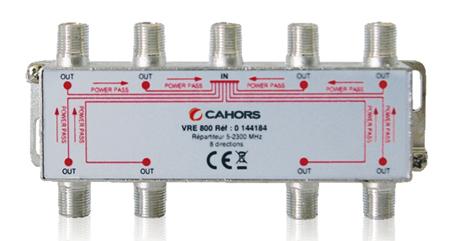8-output splitter with 5-2300 MHz F-connector